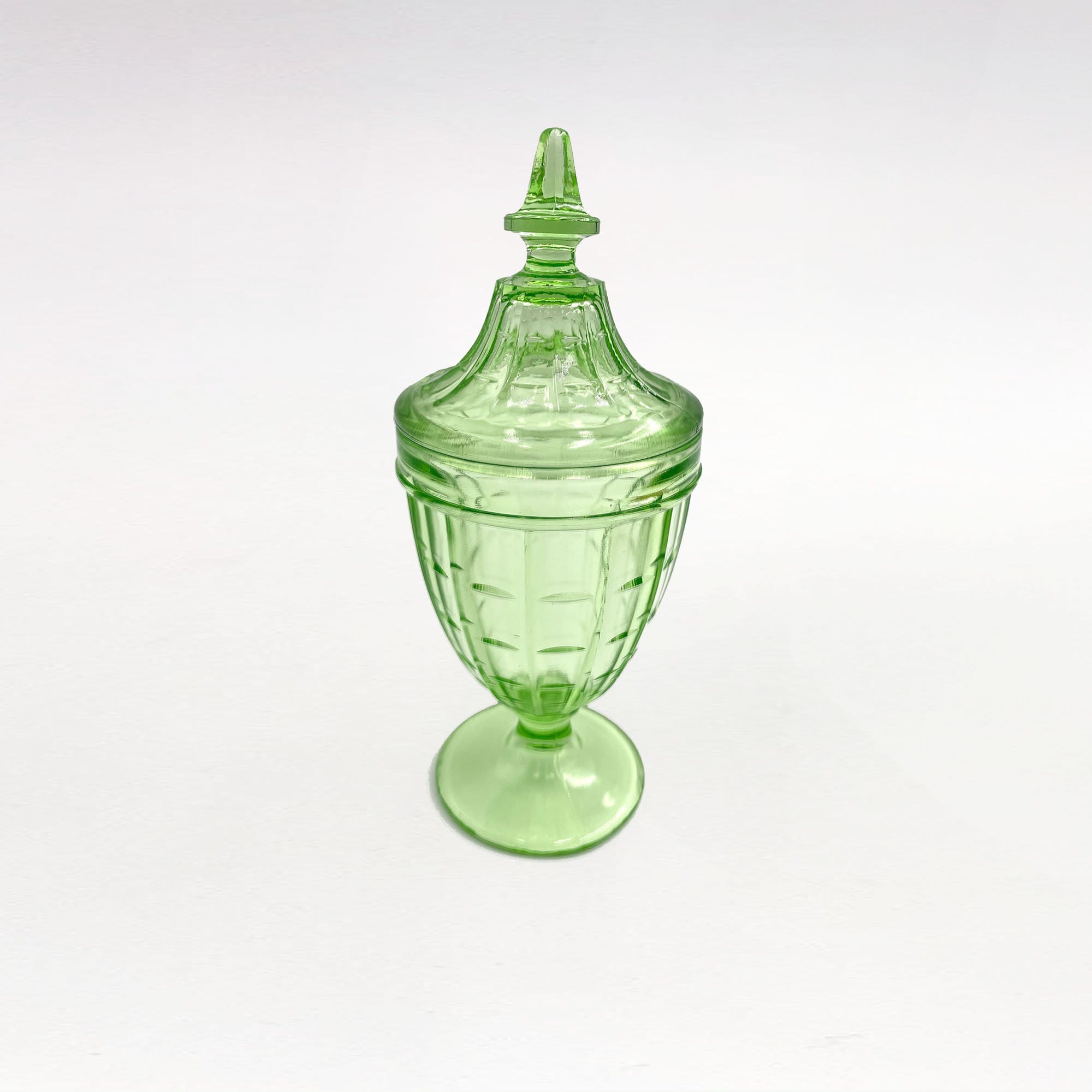 Early 1930s Colonial Glass Block Pattern Antique Depression Glass Green ...