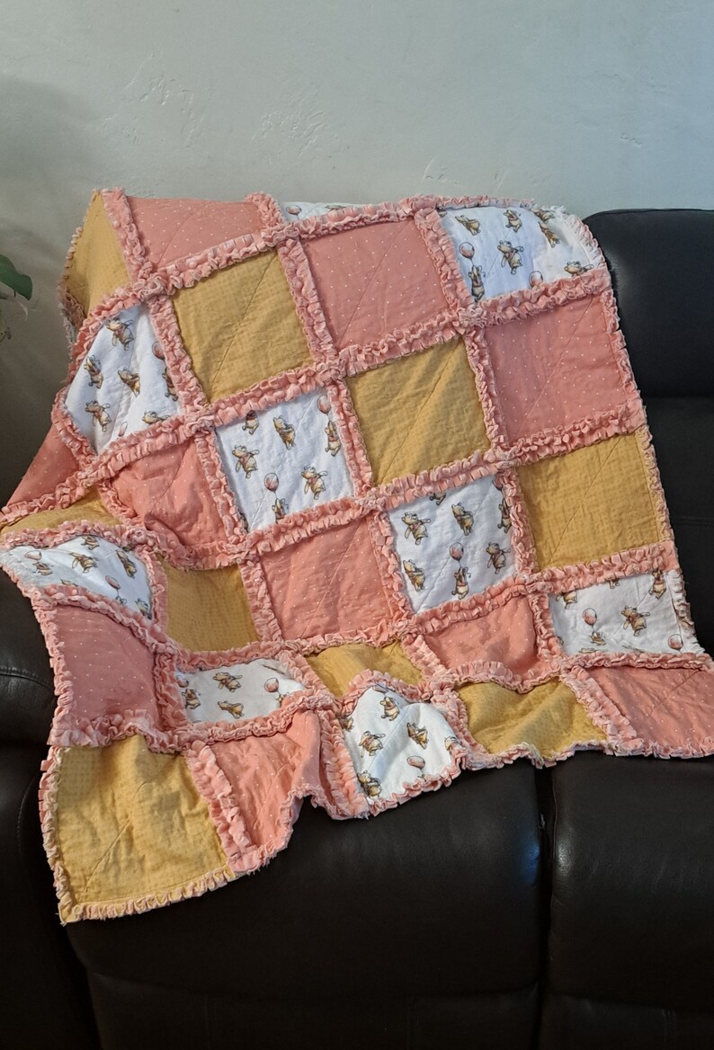 Winnie the Pooh Rag Quilt 43X51 - Etsy