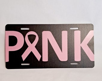 Breast Cancer Awareness Custom License Plate Frame Breast Cancer ...