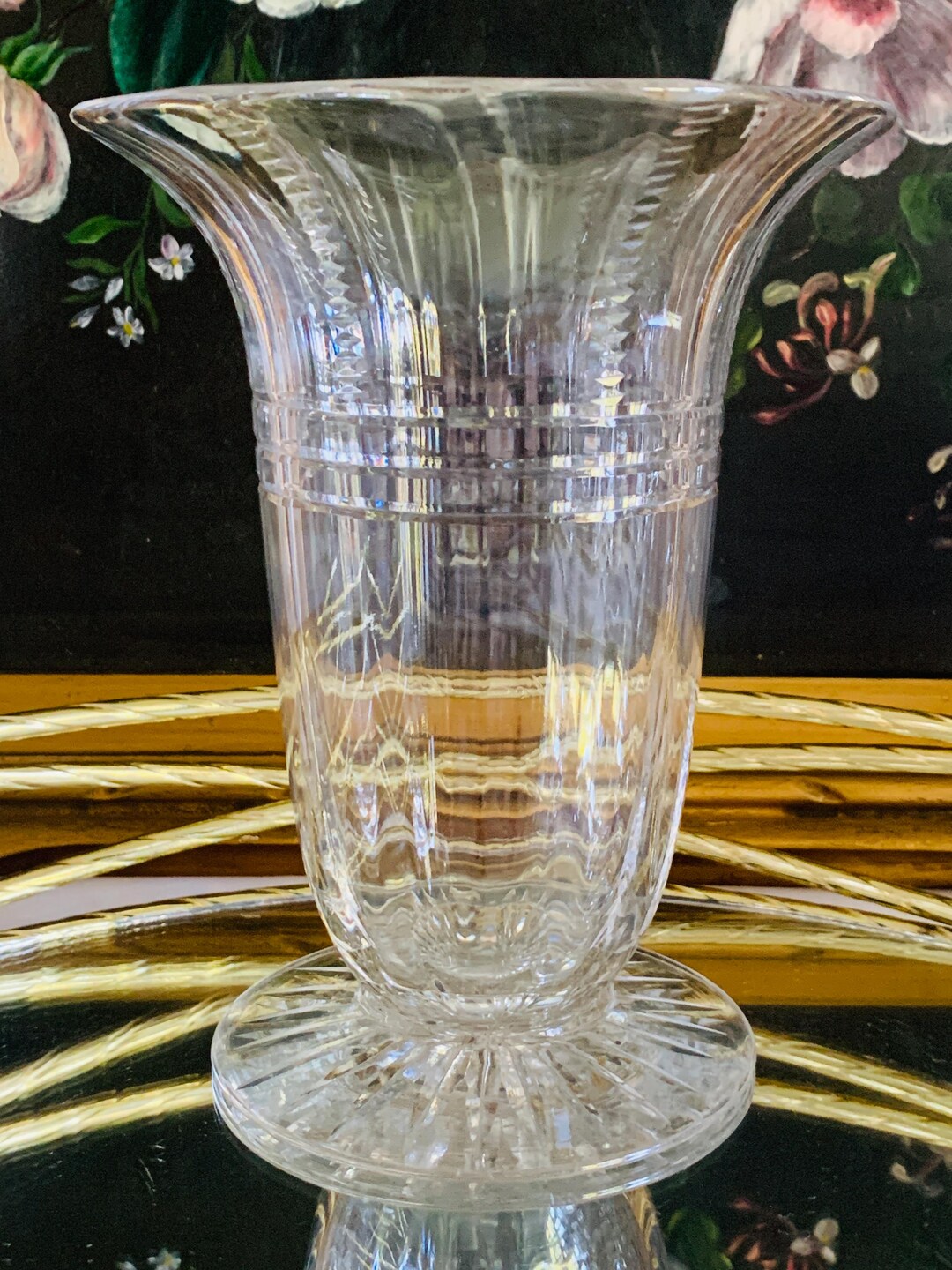 Tudor Crystal Art Deco Vase Vintage Tudor Crystal 1920s - Etsy