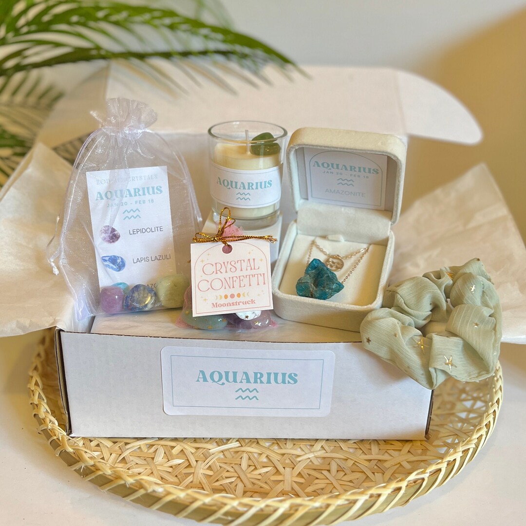 AQUARIUS GIFT BOX - Zodiac Theme Gift Box - Aquarius Gift - Birthday ...