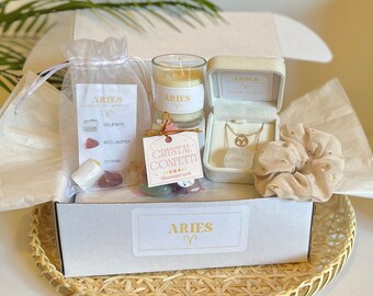 Aries Zodiac Self Care Spa Gift Box Set Personalized Gift Card Vegan ...