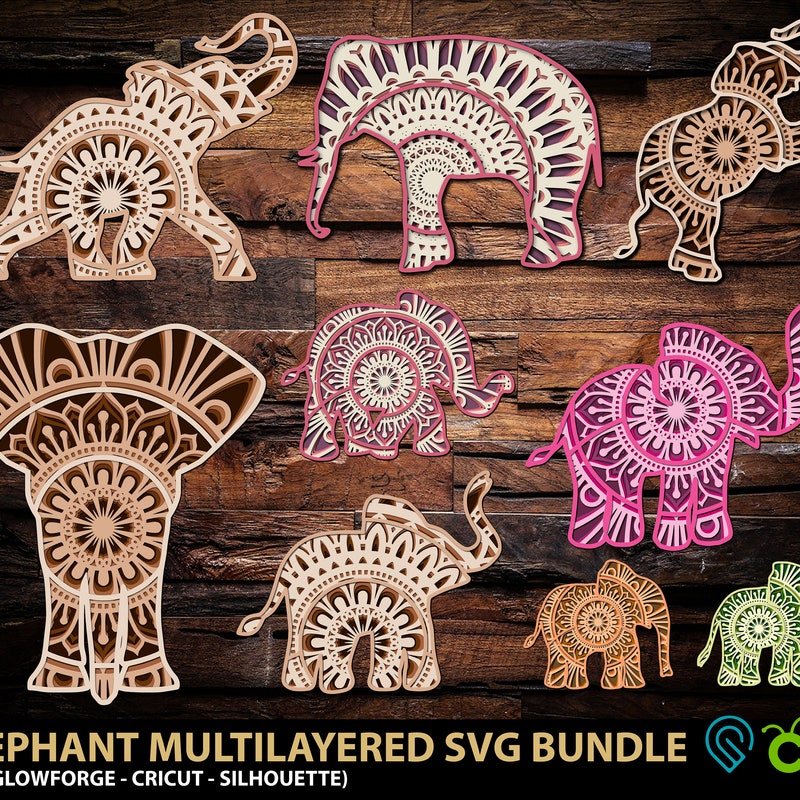 Layered Elephant Svg - Etsy