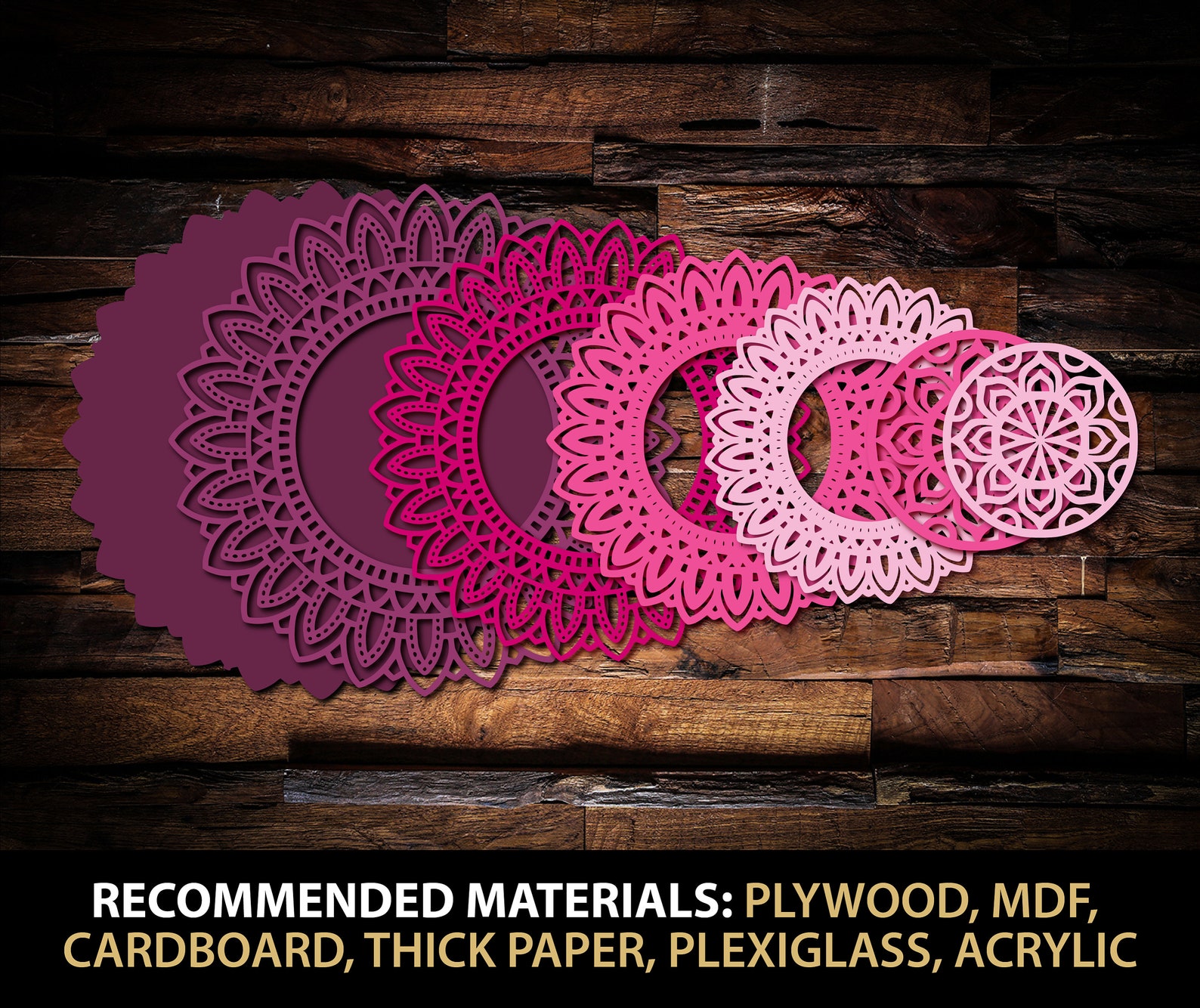 Layered Flower Svg 3D Mandala SVG files for Glowforge Laser | Etsy