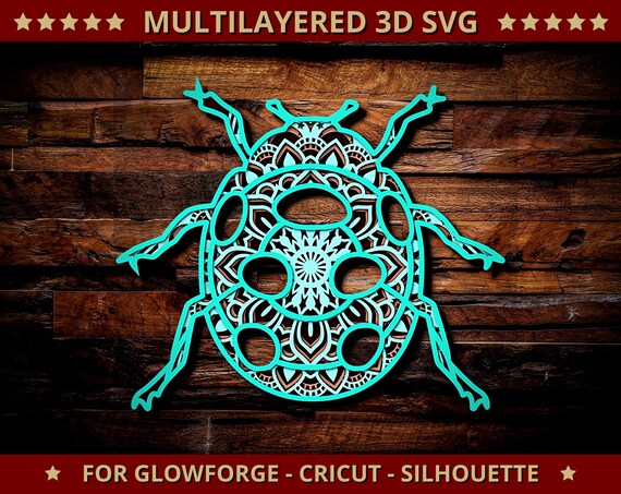 Embellishments Instant Download Multilayers 3D Laser Cut Bug Mandala ...