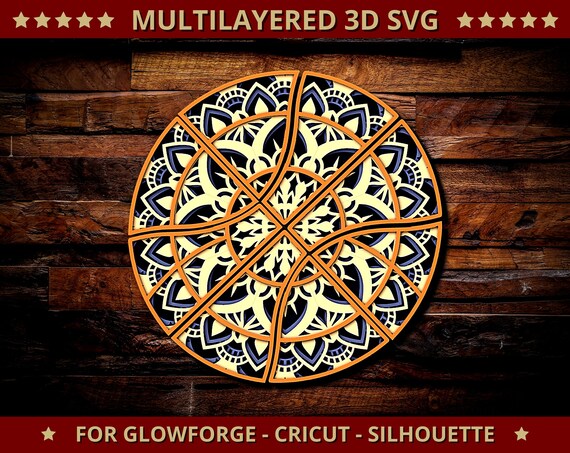 3D Basketball SVG Mandala Svg Cut File for Glowforge Laser Cut | Etsy