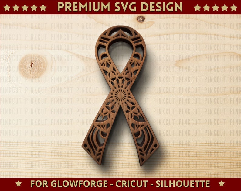 Awareness Ribbon Mandala Svg Cut File Single Layer Cancer Svg Dxf ...