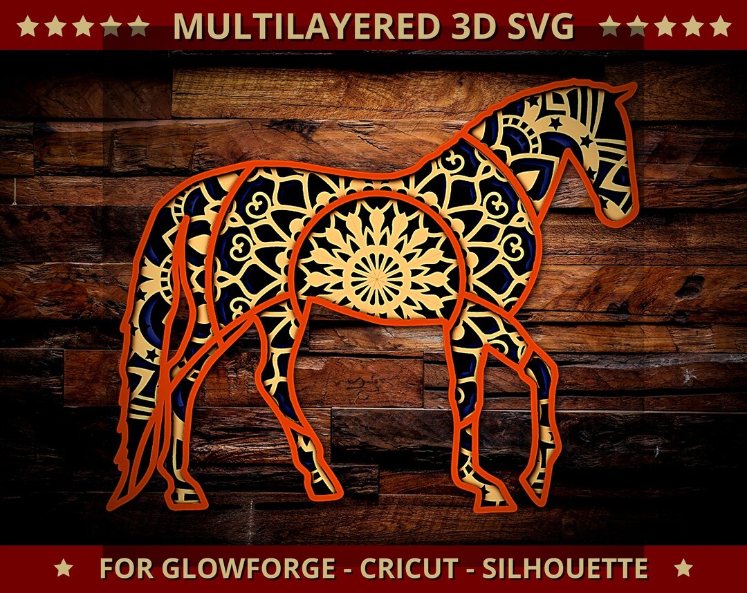 Horse SVG Mandala Svg Cut File for Glowforge Laser Cut - Etsy