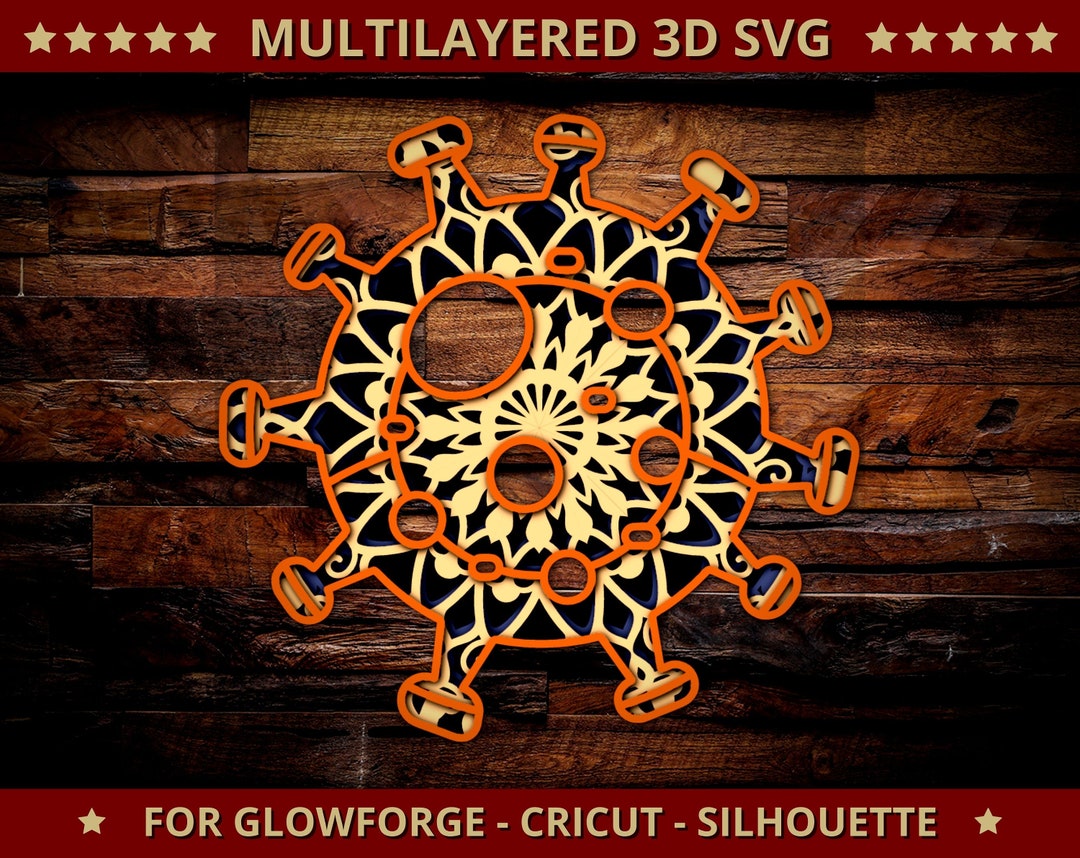 3D Corona SVG Mandala Svg Cut File for Glowforge Laser Cut - Etsy