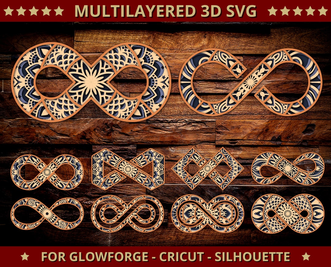 Infinity Mandala SVG Files 3D Mandala Svg for Glowforge Laser Cut ...