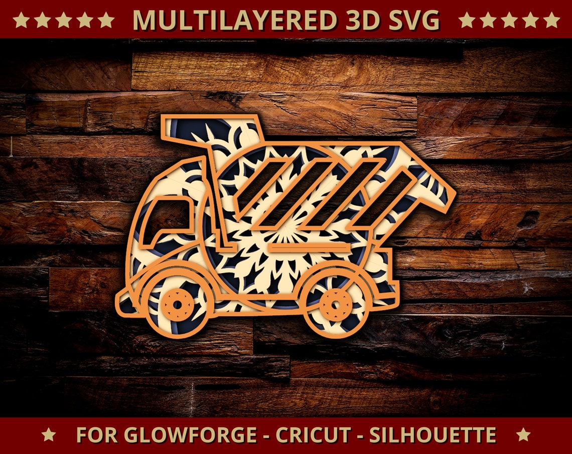Truck Mandala Layer SVG files 3D Mandala Svg for Glowforge | Etsy