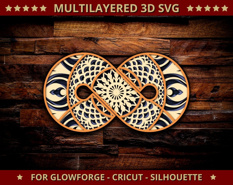 Infinity Mandala SVG Files 3D Mandala Svg for Glowforge Laser - Etsy
