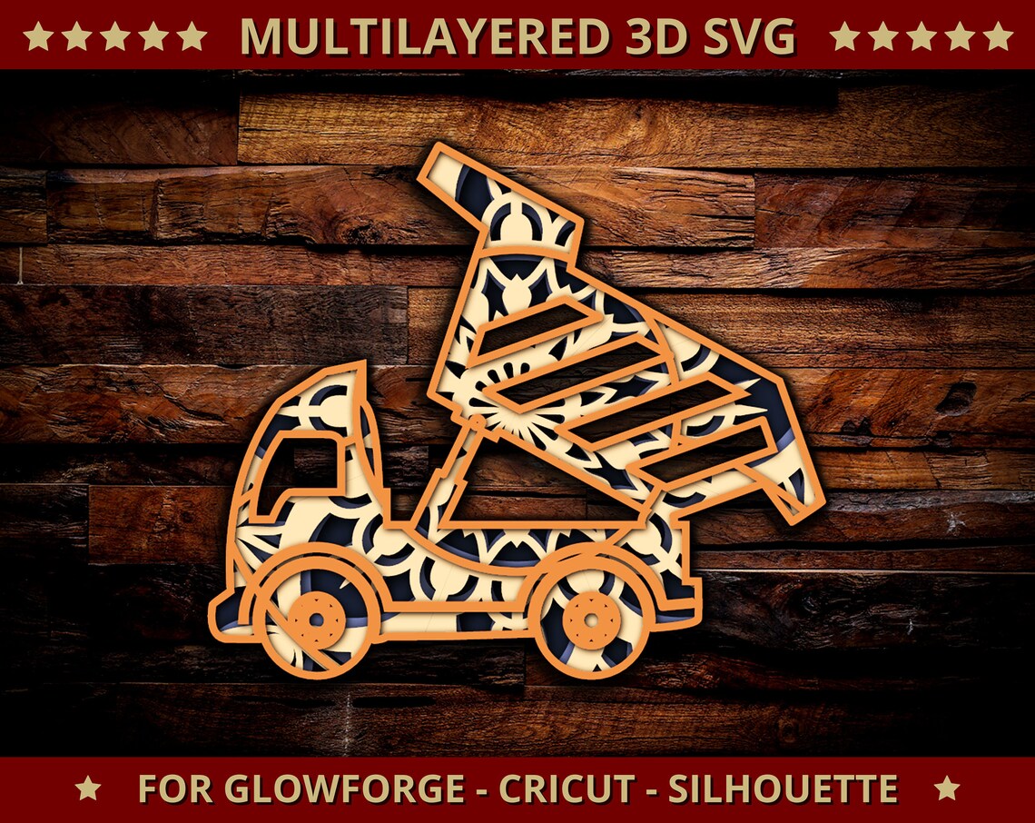 Truck Mandala Layer SVG files 3D Mandala Svg for Glowforge | Etsy