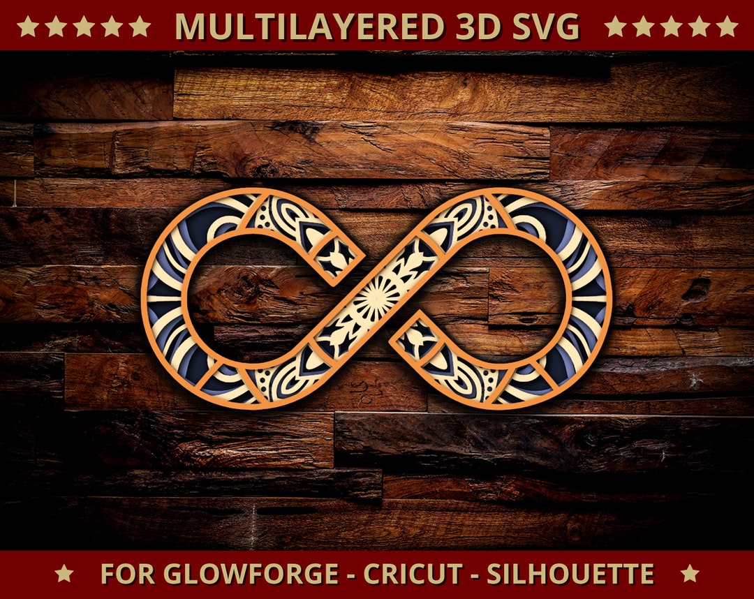 Infinity Mandala Svg Layered Infinity Svg 3D SVG Mandala for - Etsy