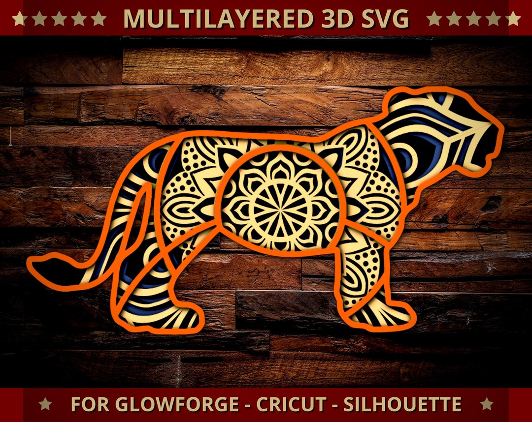 3D Lion SVG Mandala Svg Cut File for Glowforge Laser Cut - Etsy