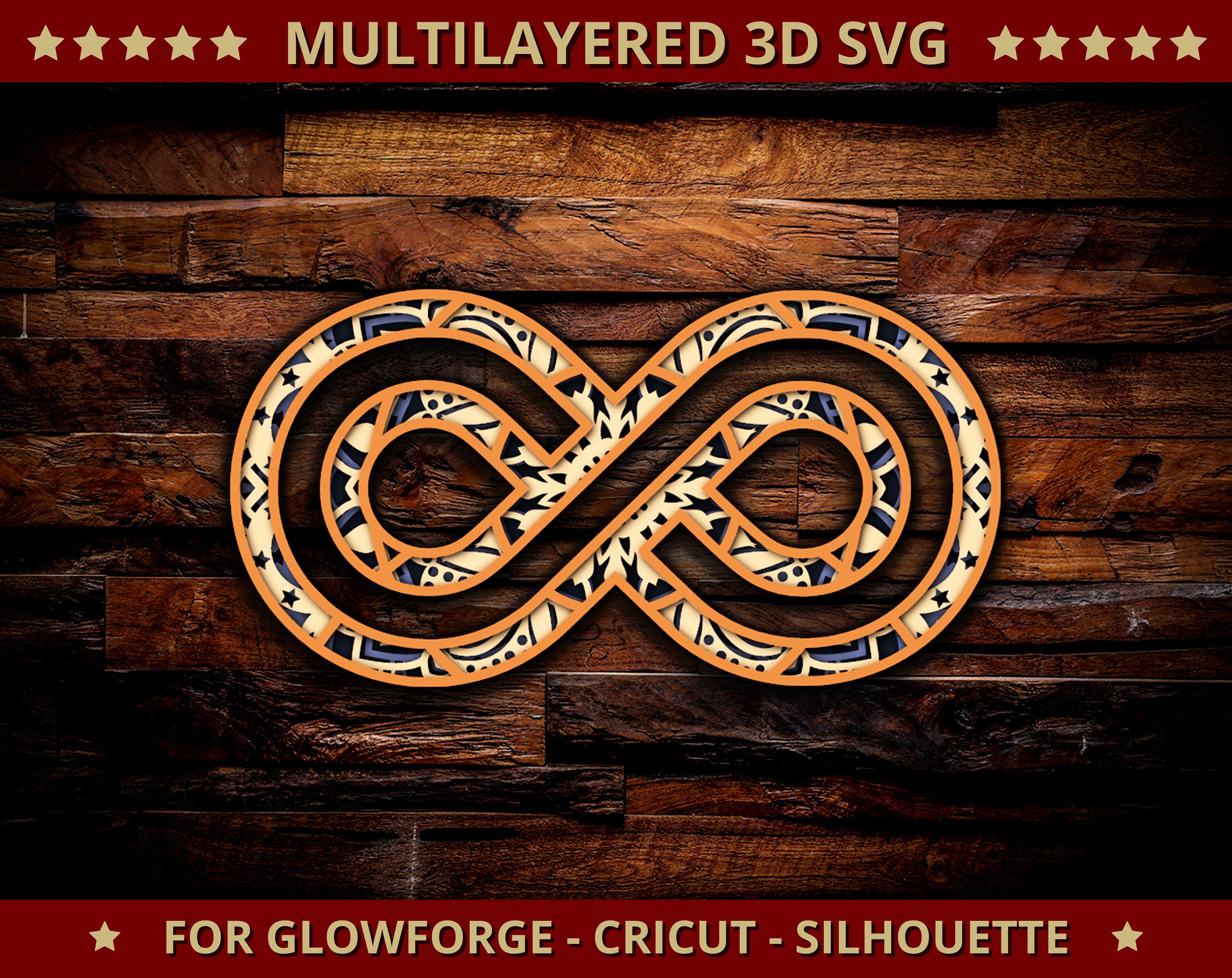 Infinity Mandala SVG files 3D Mandala Svg for Glowforge Laser | Etsy