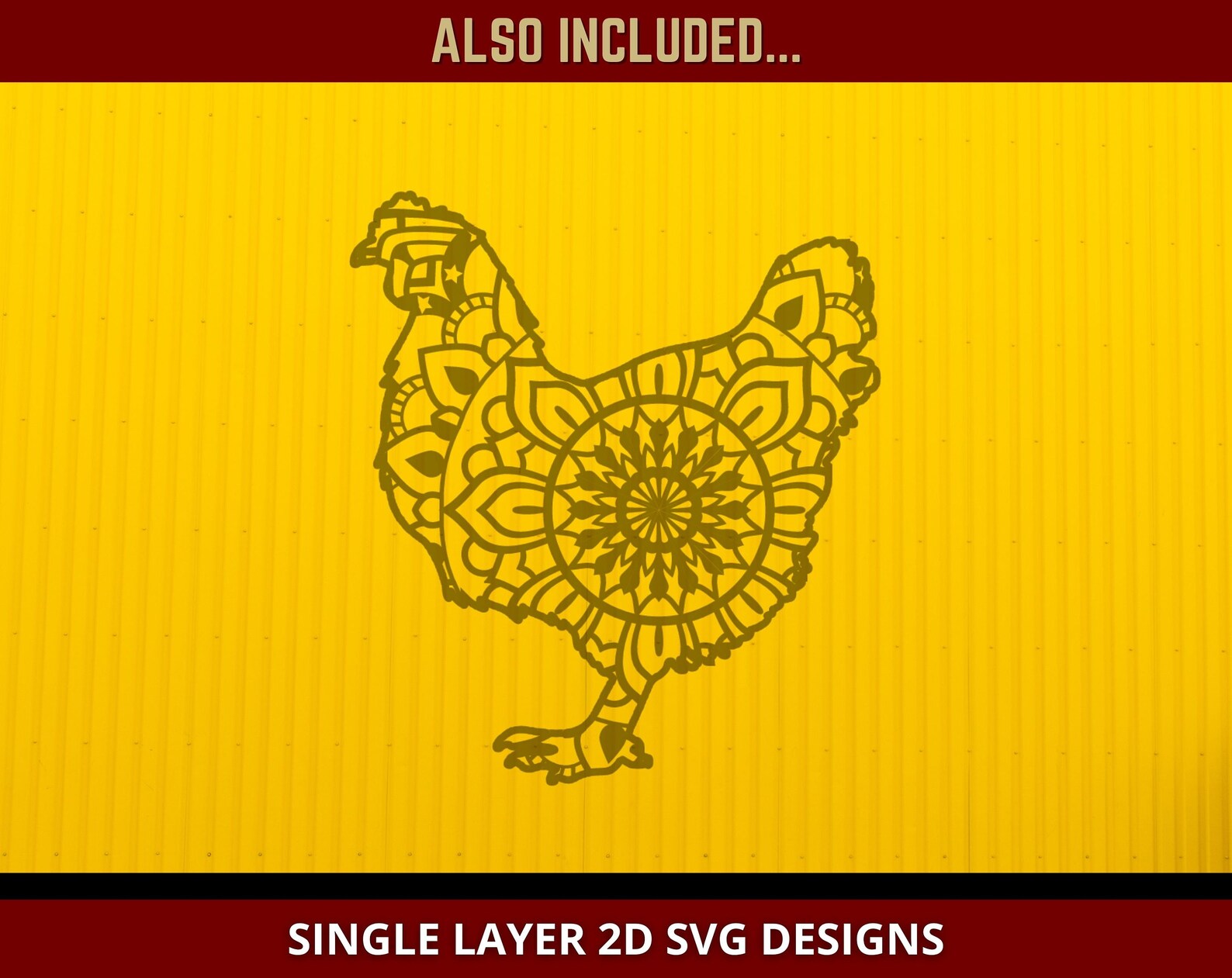Mandala Layer Chicken Svg Cut File for Glowforge Laser Cut Silhouette ...