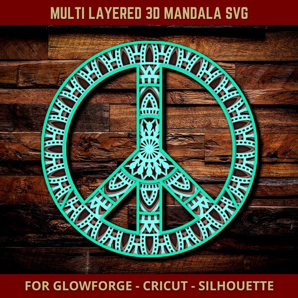 Peace Sign 3d Svg - Etsy