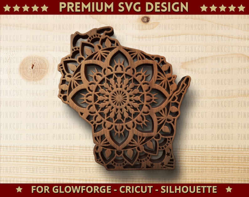 Wisconsin Svg Cut File USA State Map Single Layer Dxf - Etsy