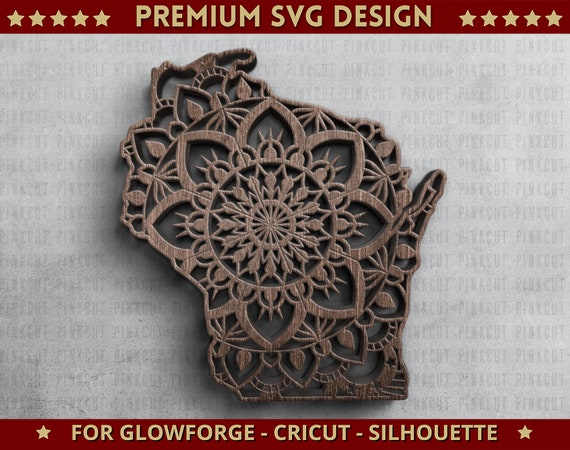 Wisconsin Svg Cut File USA State Map Single Layer Dxf - Etsy