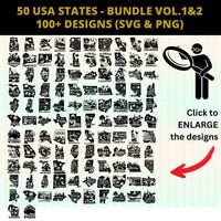 Simple State Outlines 50 Individual Shapes | United States of America ...