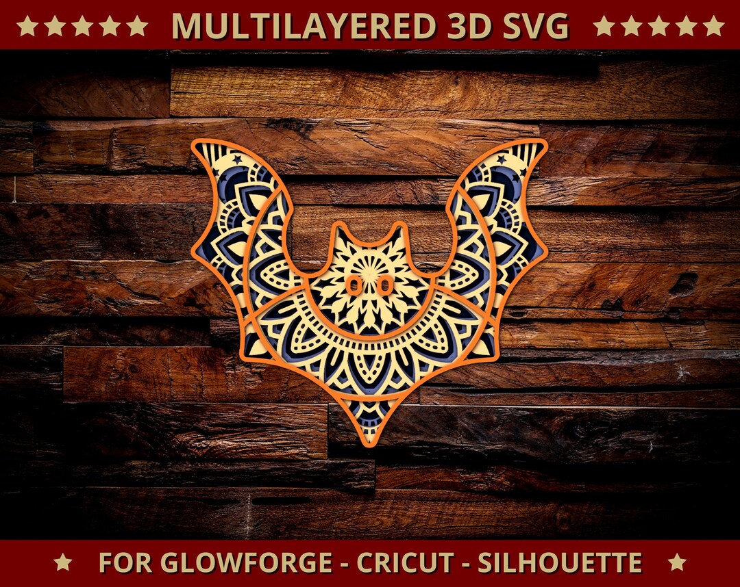 3D Bat SVG Mandala Svg Cut File for Glowforge Laser Cut - Etsy Australia