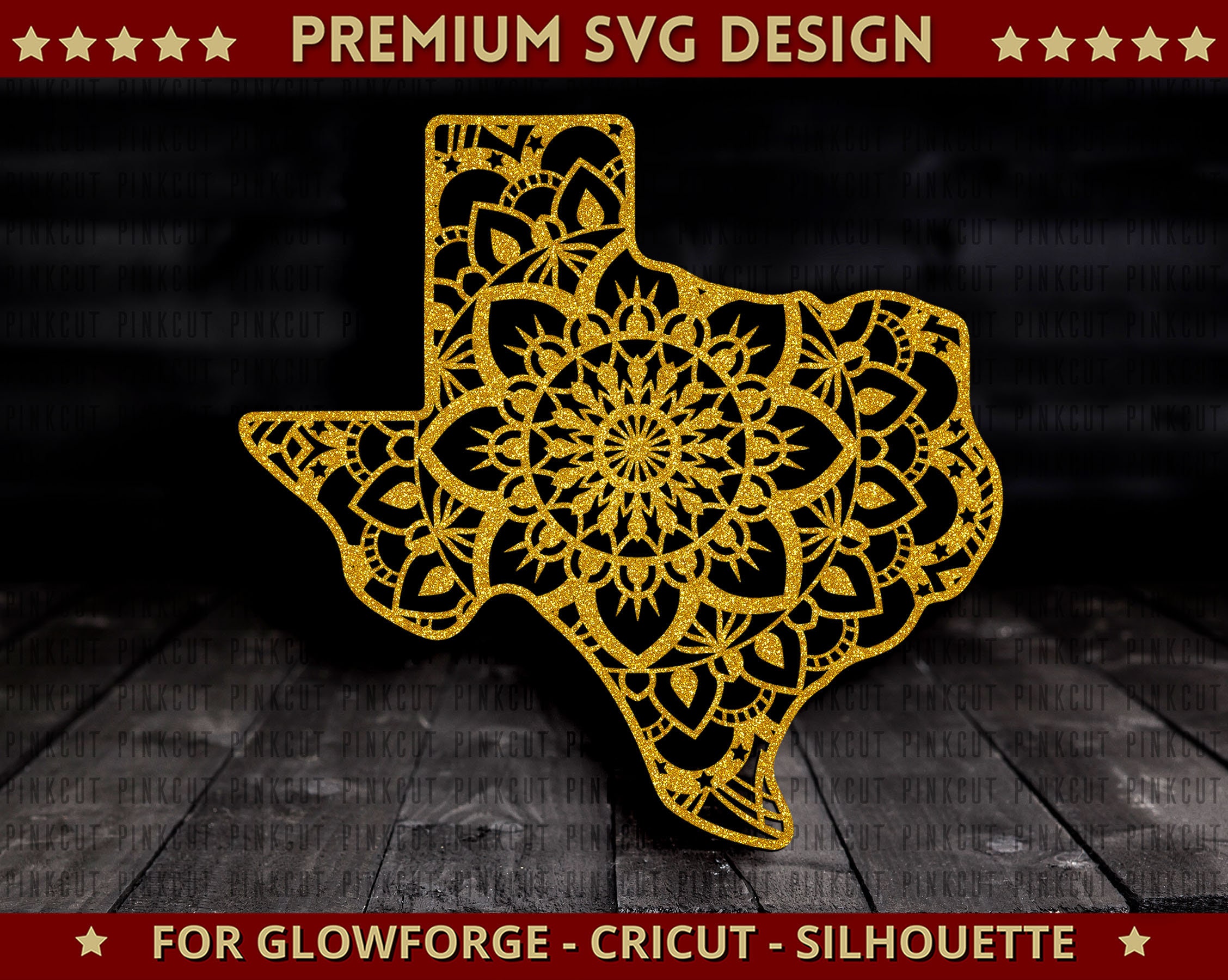 Texas Mandala Svg Cut File USA State Map Single Layer Dxf Zentangle for ...