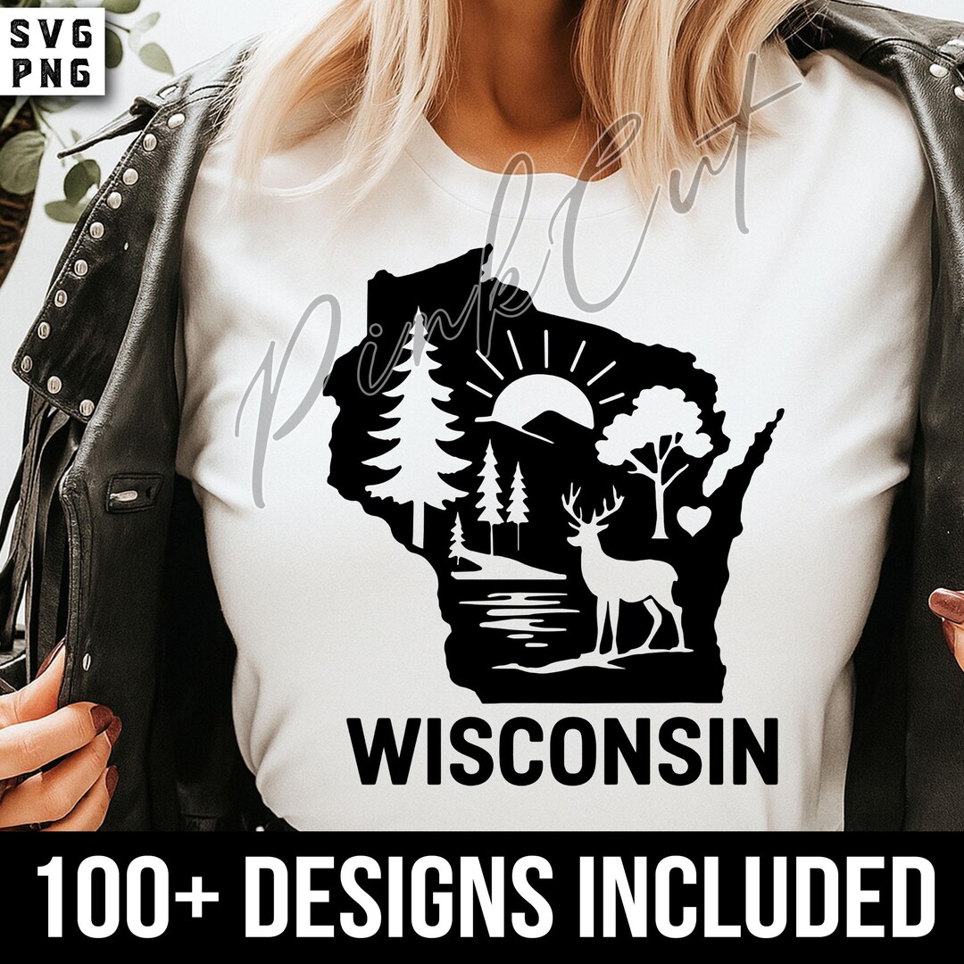 Wisconsin SVG State Outline Cricut Cut File for DIY Shirts Mugs ...