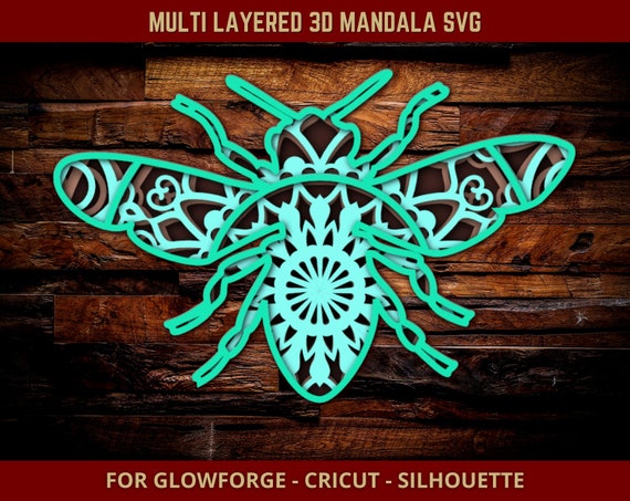 Bee SVG Mandala Svg Cut File for Glowforge Laser Cut | Etsy