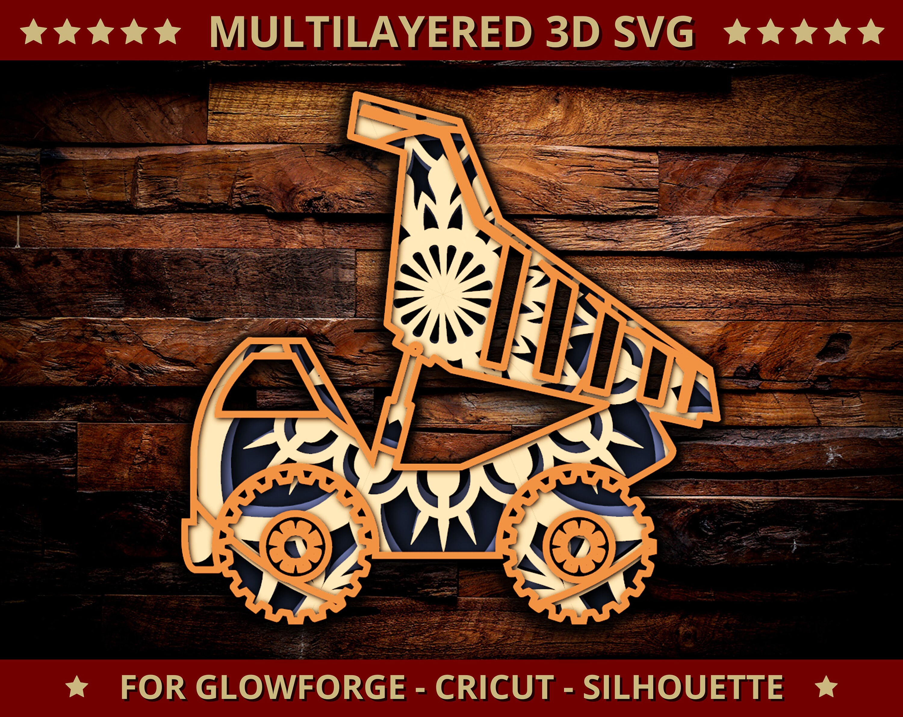 Truck Mandala Layer SVG Files 3D Mandala Svg for Glowforge - Etsy UK