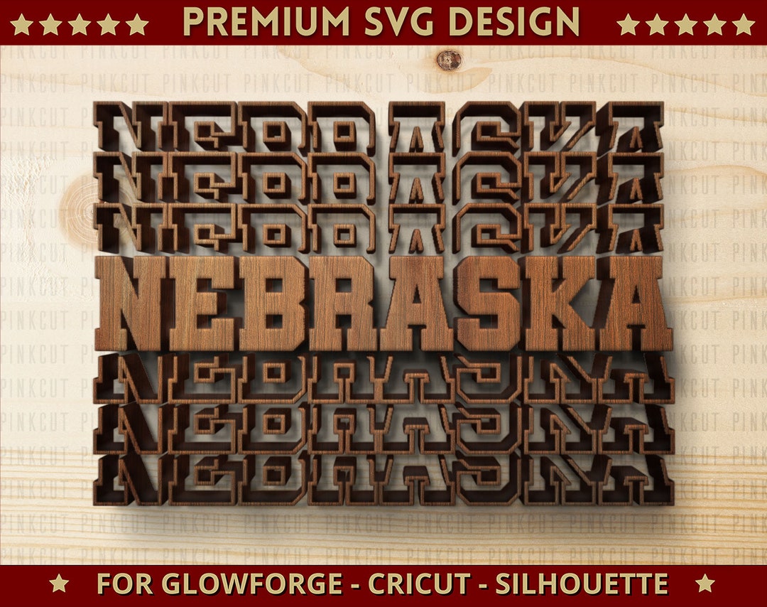 Nebraska Mirrored State Name Svg Cut File Single Layer Svg Dxf Png for ...