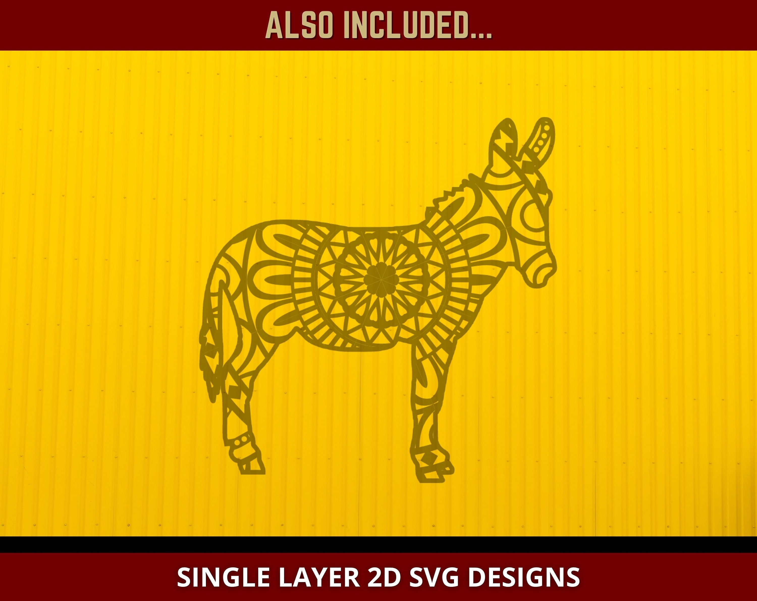 Donkey SVG Mandala Svg Cut File for Glowforge Laser Cut - Etsy