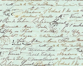 Script Writing Fabric, 100% Cotton Quilting, Sewing Fabric, Timeless ...