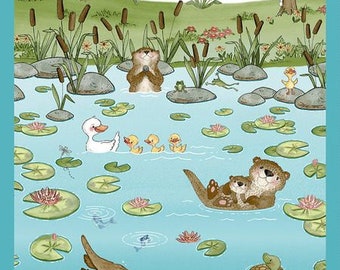 River Romp 24 Inch Panel by Kate Mawdsley for Henry Glass & Co 871P-76 ...