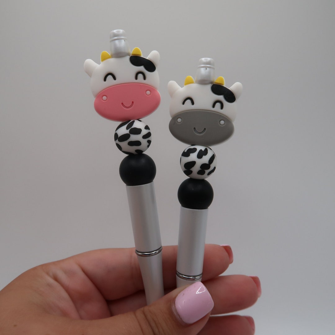Cow Pen ,cow Beaded Pen , Cow Lover Gift, Refillable Pen , Silicone ...
