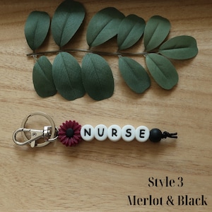 Nurse Beaded Keychain, Keychain for Nurses, RN Keychain, Nursing ...