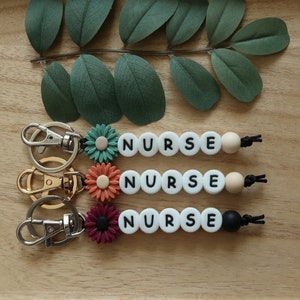 Nurse Beaded Keychain, Keychain for Nurses, RN Keychain, Nursing ...