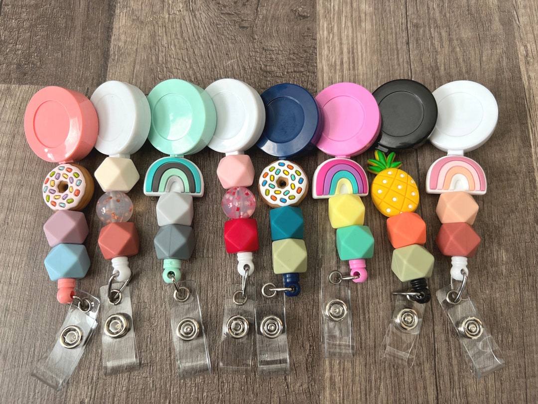 Beaded Badge Reel, Nurse ID Badge Reel, Nurse Accessories, Retractable ...