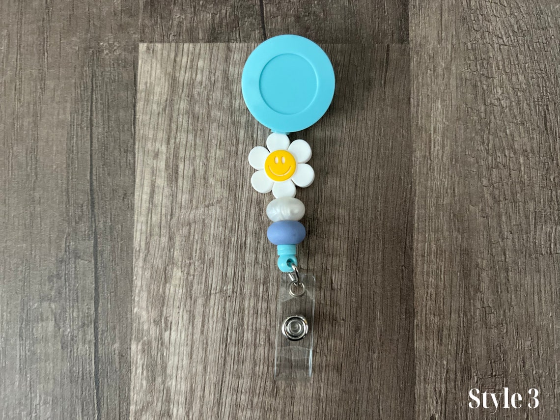 Silicone Beaded Badge Reel Id Badge Holder Beaded Badge - Etsy