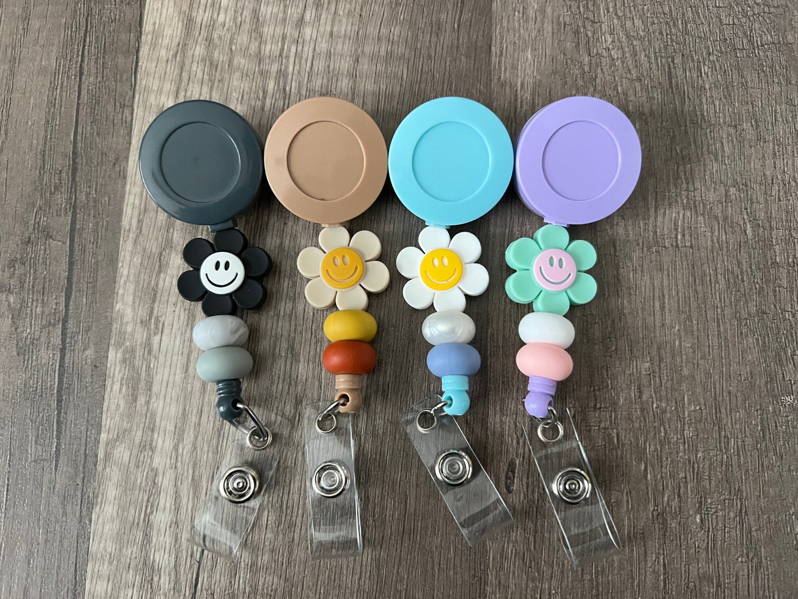 Silicone Beaded Badge Reel Id Badge Holder Beaded Badge - Etsy