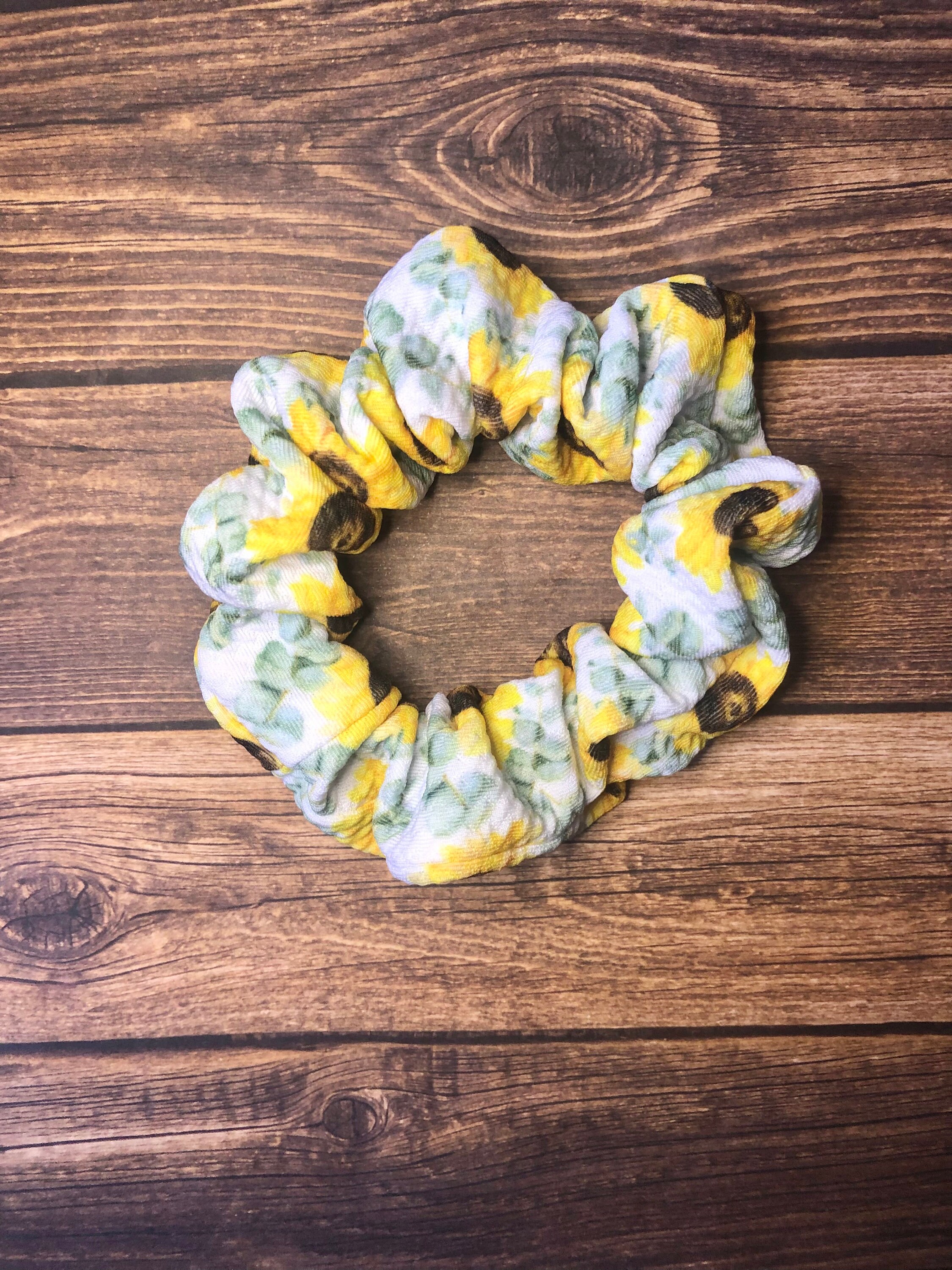 Sunflower Hair Scrunchie L Floral Print Hair Tie L Bridesmaid - Etsy