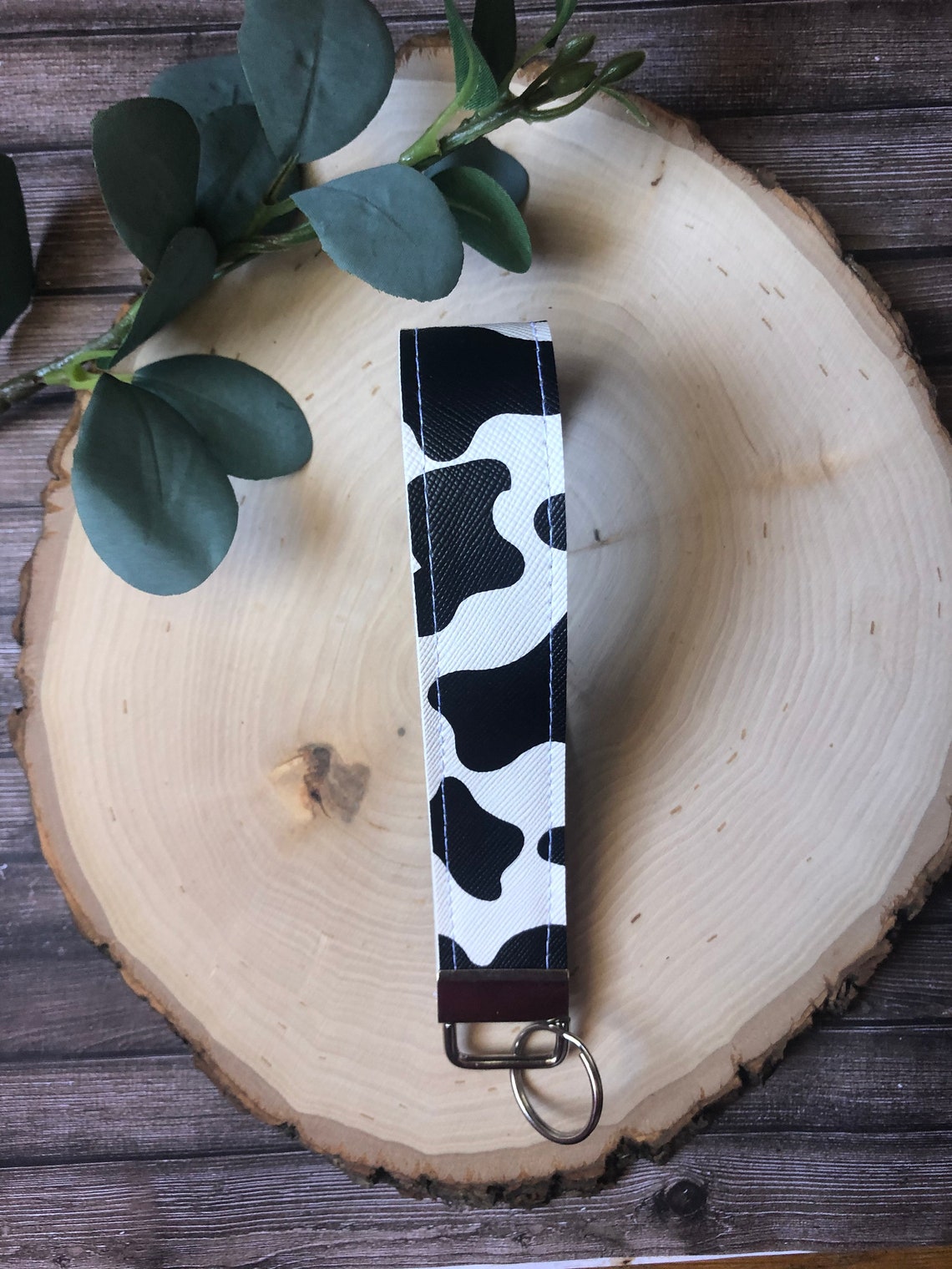 Cow Print Keychain Wristlet Cow Print Key Fob Keychain - Etsy Canada