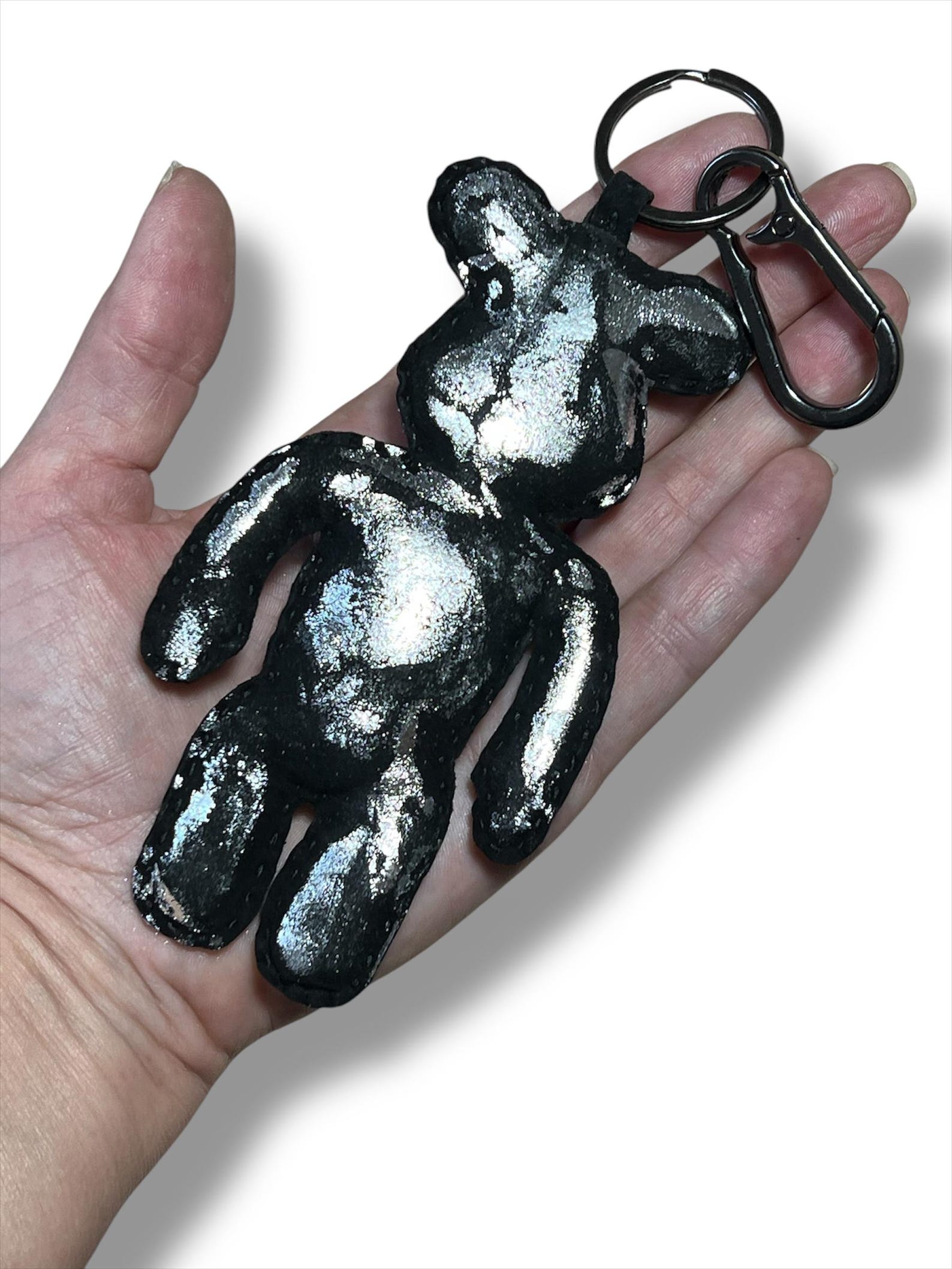 Bearbrick Keychain Kaws Black Genuine Leather Handmade Bear - Etsy