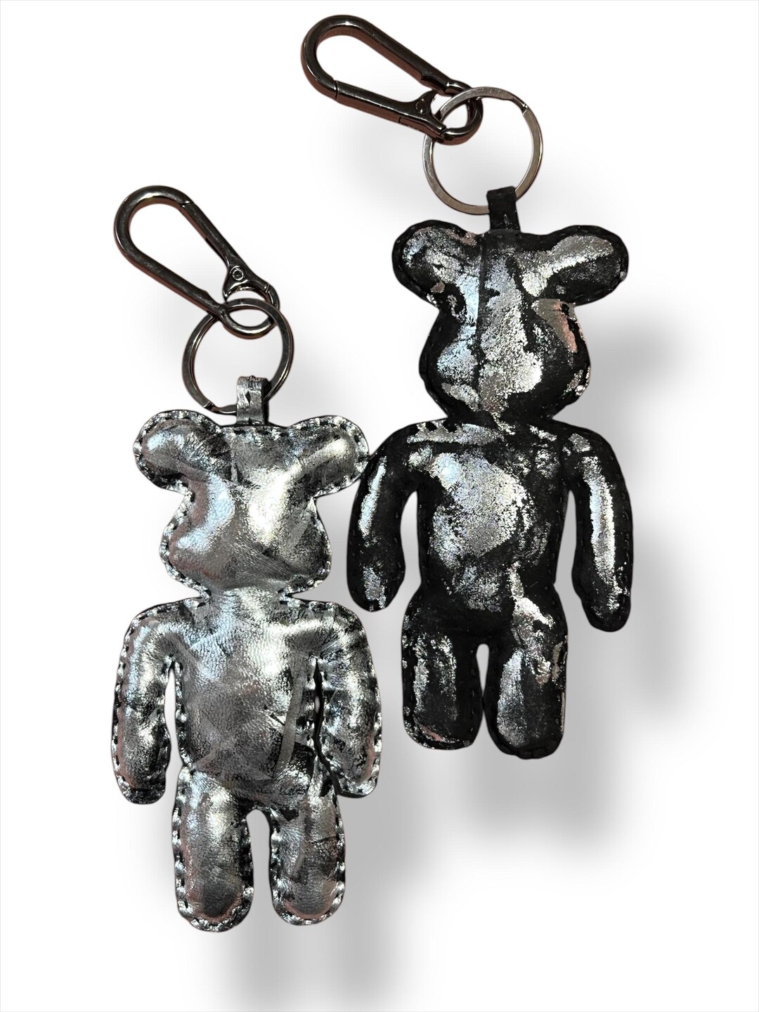 Bearbrick Keychain Kaws Black Genuine Leather Handmade Bear - Etsy