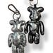 Bearbrick Keychain Kaws Black Genuine Leather Handmade Bear - Etsy