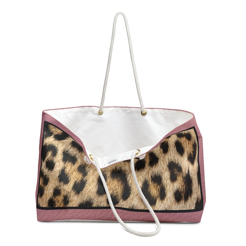 Personalized Leopard Print Tote Bag Pink Border Custom Monogram ...