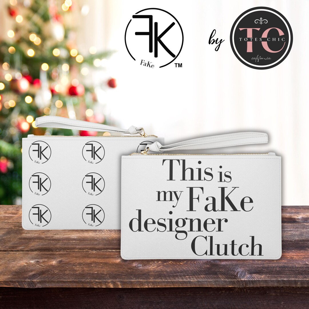 Fake Designer Clutch Bag Fashion Parody Vegan Leather Wallet Wristlet ...