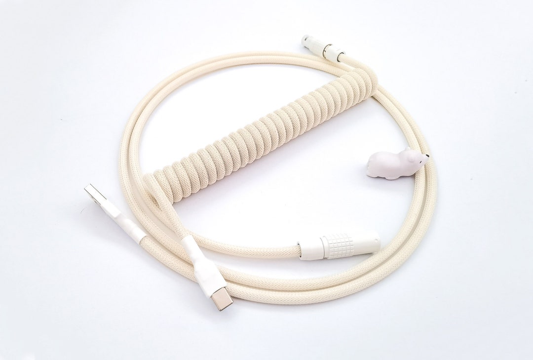 Coiled Keyboard LEMO Cable coffee Cream - Etsy