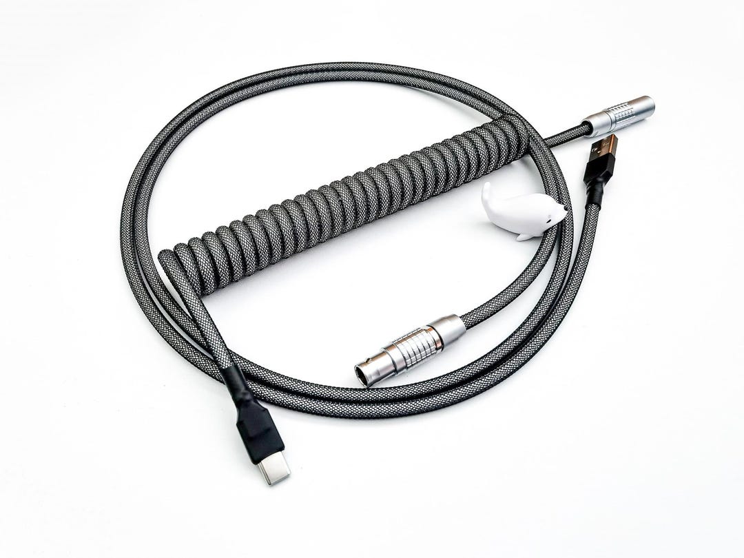 Coiled Keyboard LEMO Cable "monochrome" - Etsy
