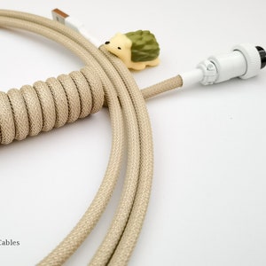 Coiled Mechanical Keyboard Cable cream - Etsy Canada